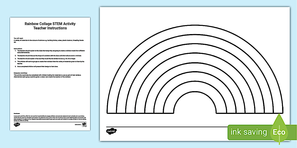 Rainbow Collage (STEM Activity) Junior Classes - Twinkl