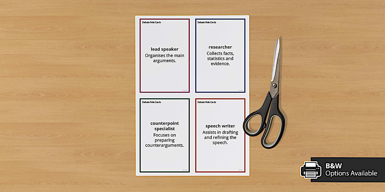 Debate Role Cards (teacher made) - Twinkl