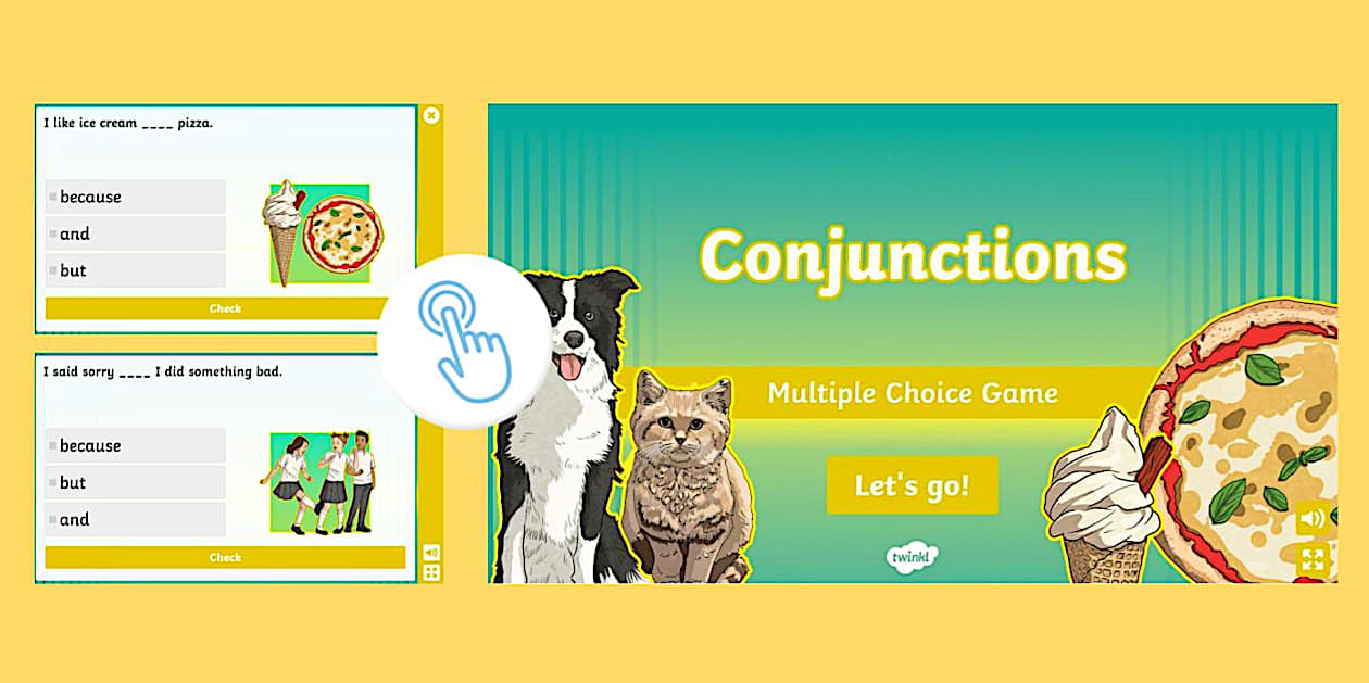 Interactive Grammar Multiple Choice Game for Learners of EAL - Conjunctions