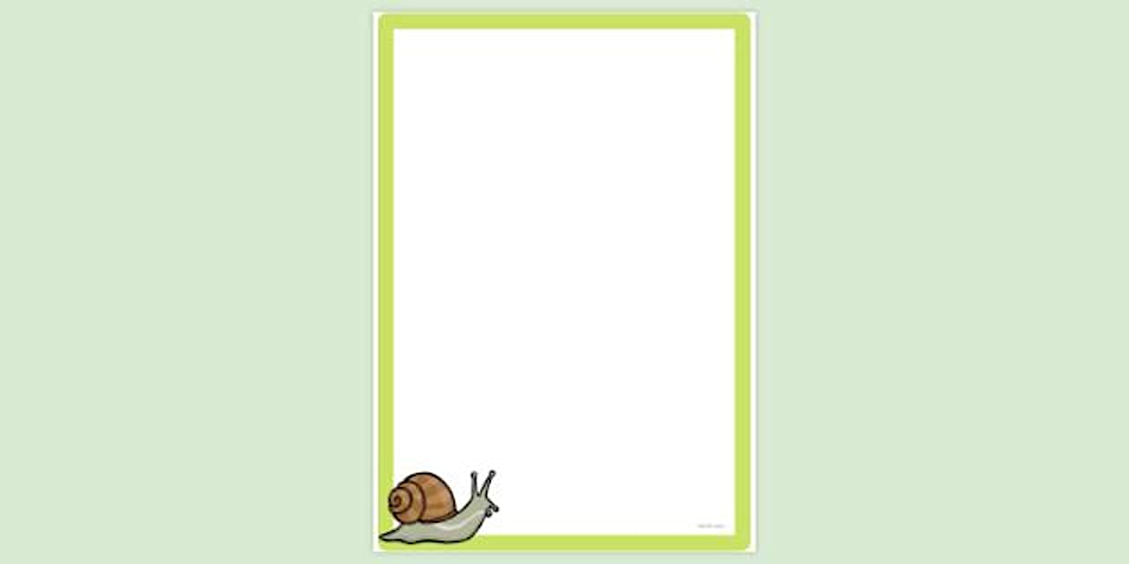 Simple Blank Snail Page Border | Page Borders | Twinkl