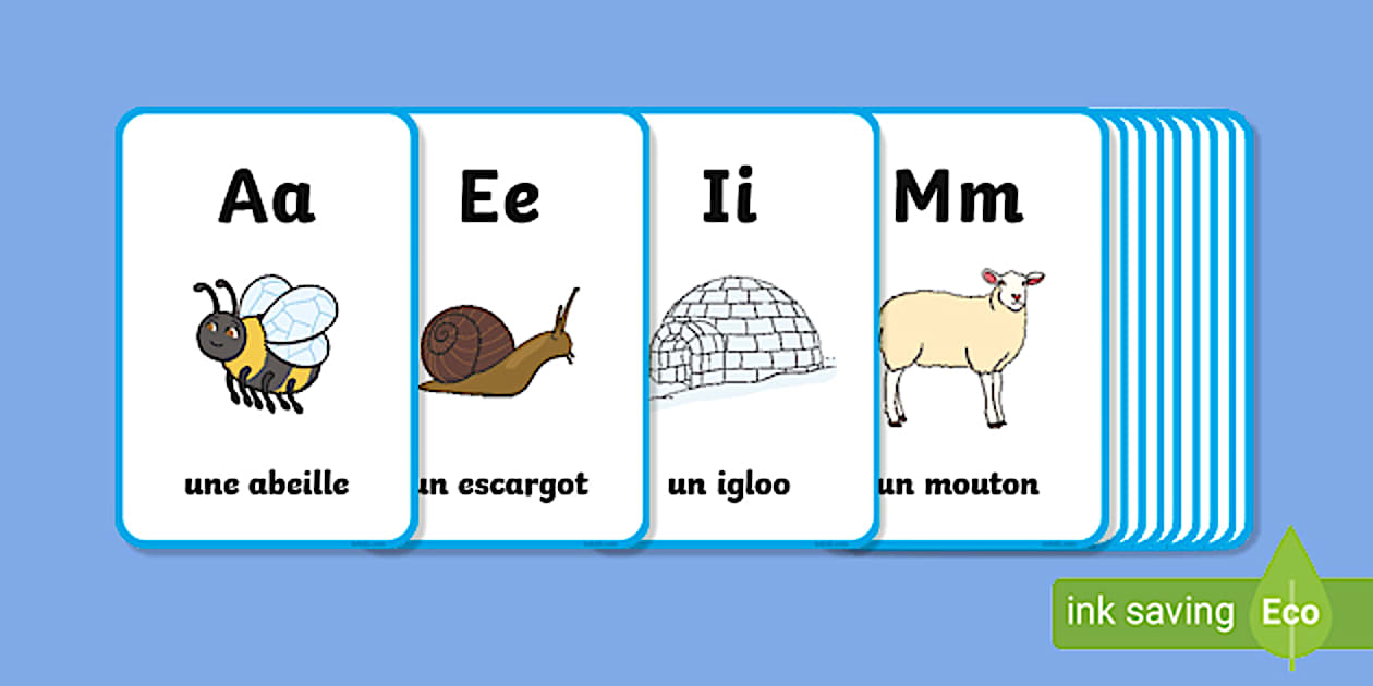 Editable Printable French Alphabet Flashcards - Twinkl