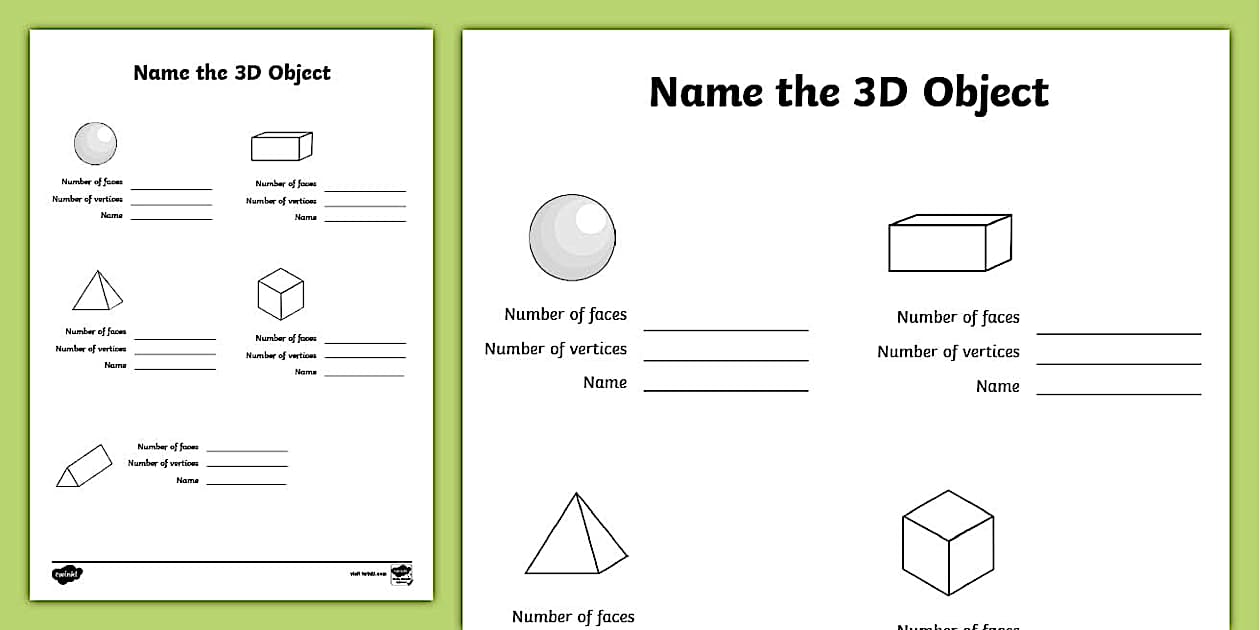 3D shape worksheet | F - 2 (teacher made) - Twinkl