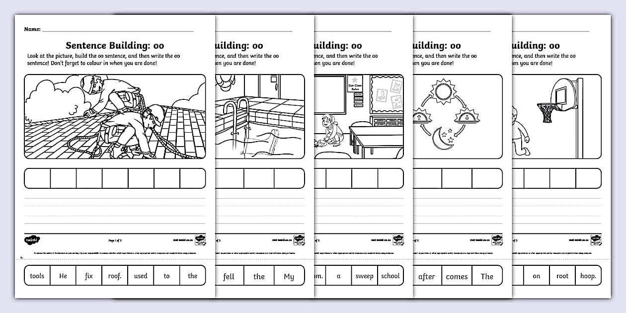 Phonics Sentence Building: oo (teacher made) - Twinkl