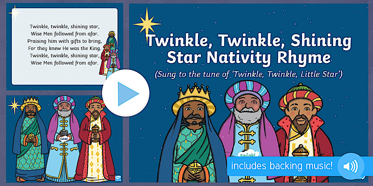 Twinkle Twinkle Shining Star Nativity Song PowerPoint
