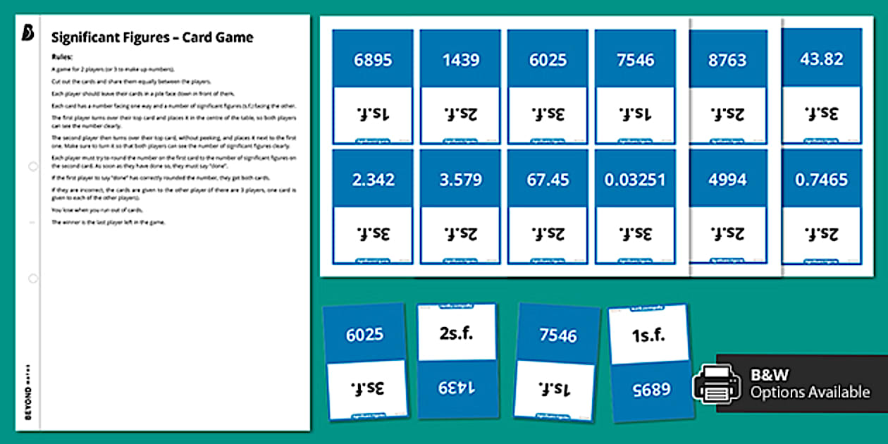 👉 Significant Figures - Card Game | Beyond (teacher made)