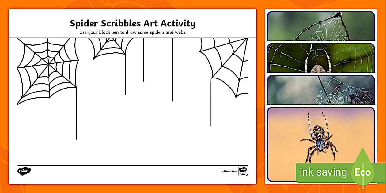 Spider Scribbles Art Activity (professor feito) - Twinkl