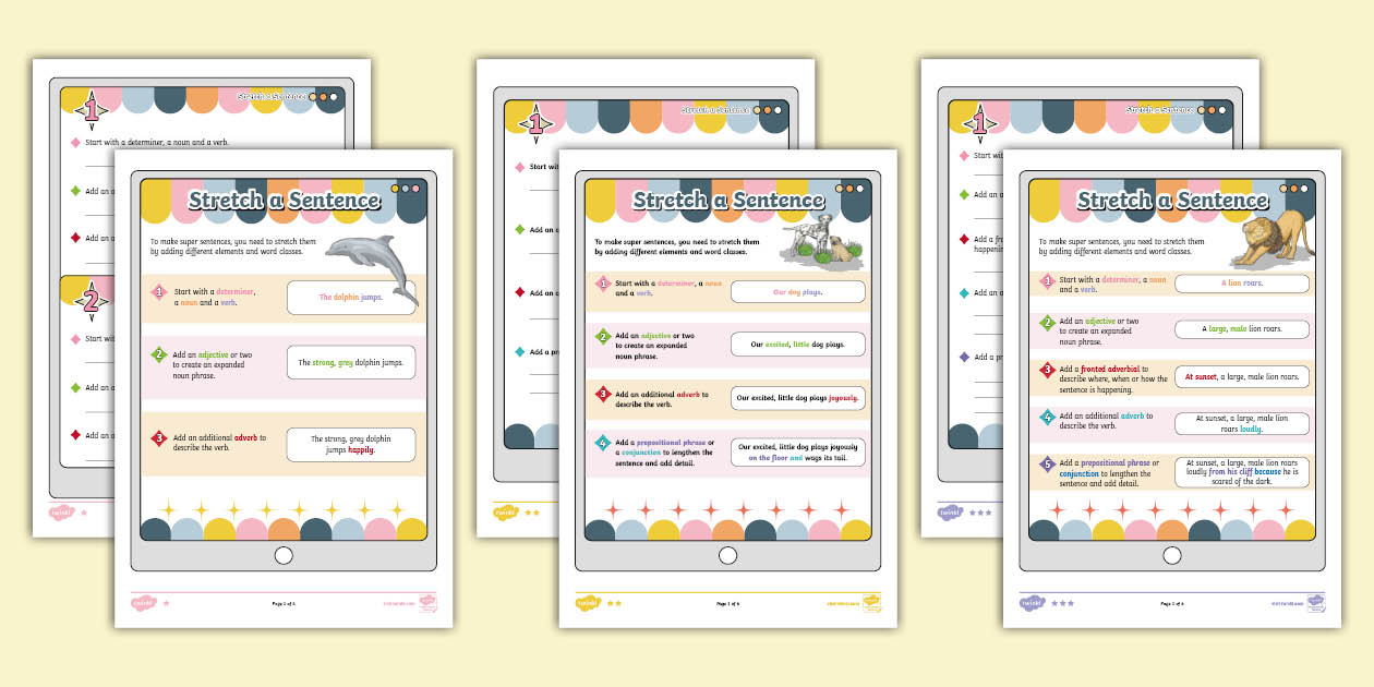 LKS2 Stretch a Super Sentence Activity Sheets (teacher made)