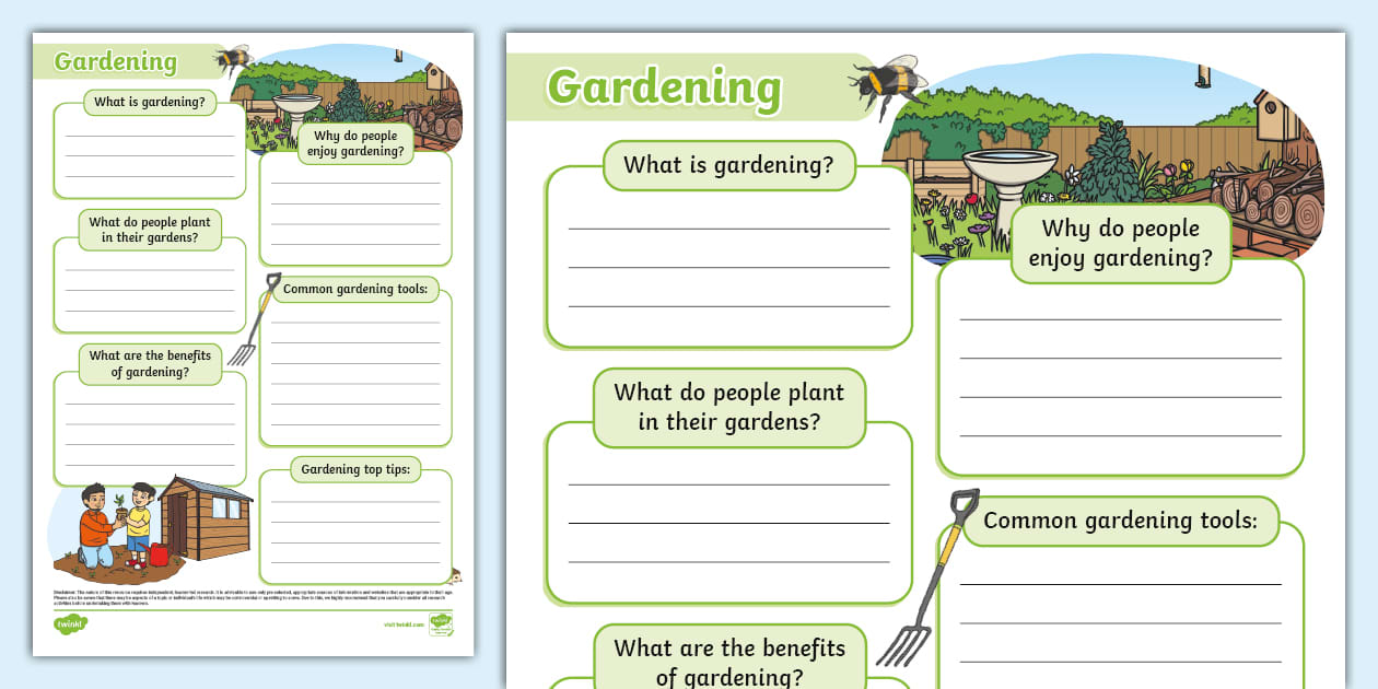 Gardening Fact File Template (teacher made) - Twinkl
