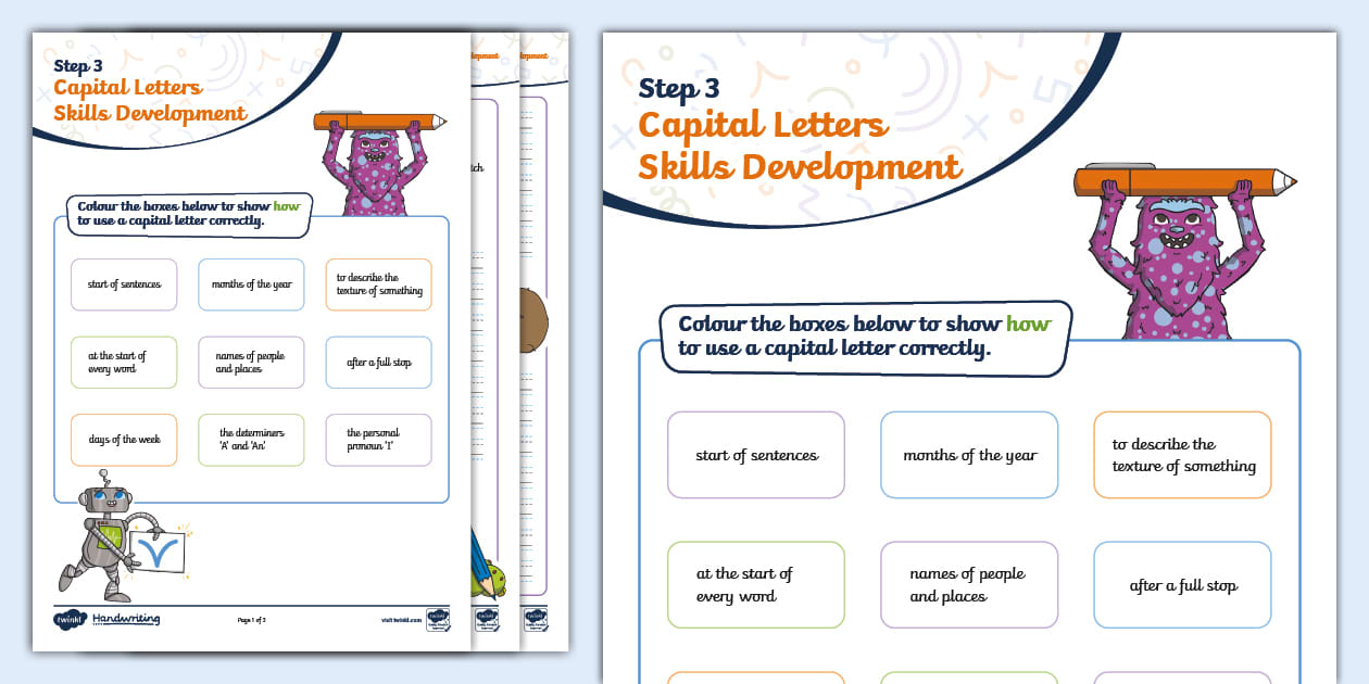Step 3 Capital Letters Skills Development - Twinkl