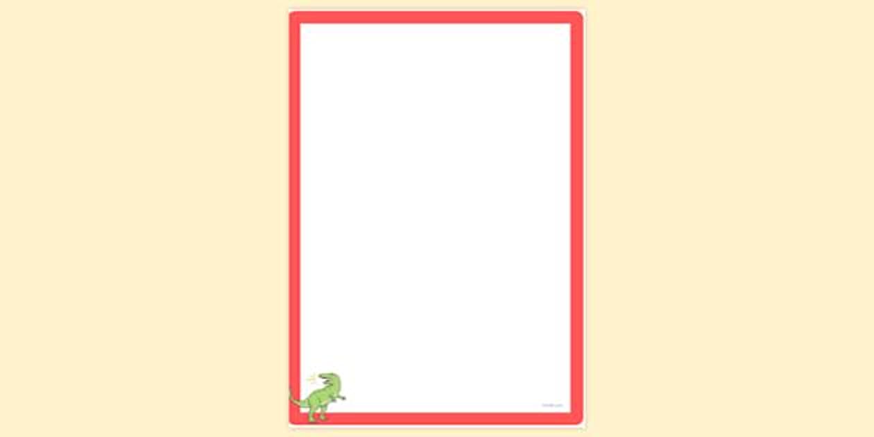 Simple Blank Dinosaur Page Border for Kids | Page Borders