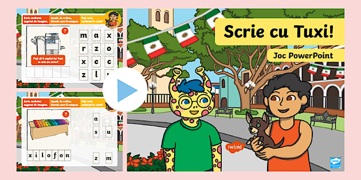 Scrie cu Tuxi – Joc PowerPoint - Twinkl