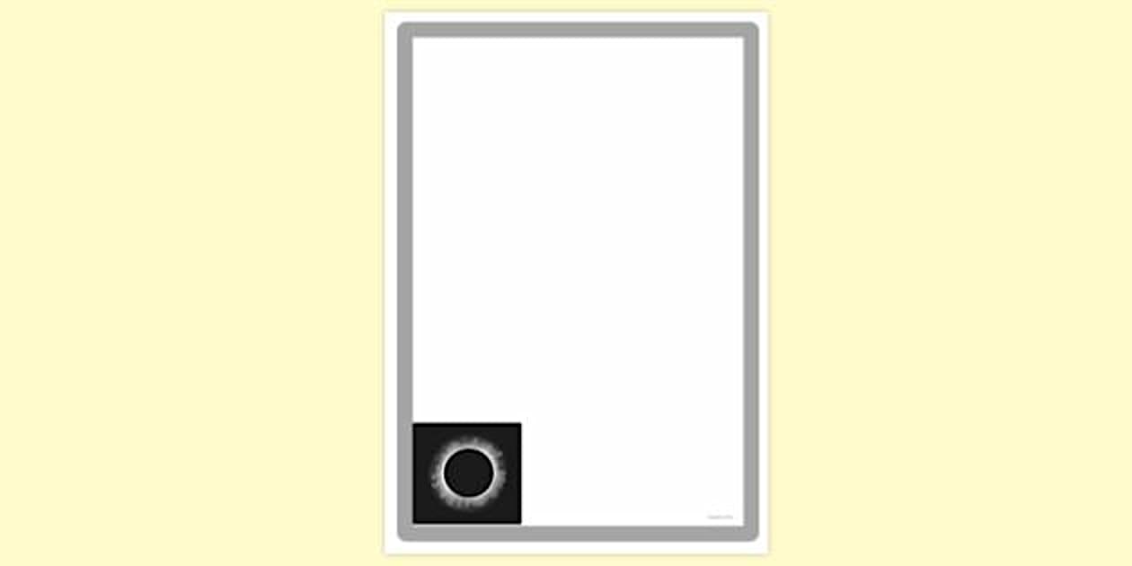 Simple Blank Solar Eclipse Page Border | Twinkl - Twinkl