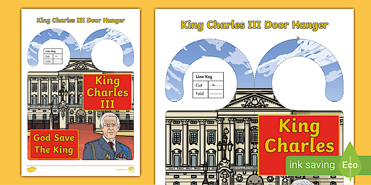King Charles III Door Hanger (teacher made) - Twinkl