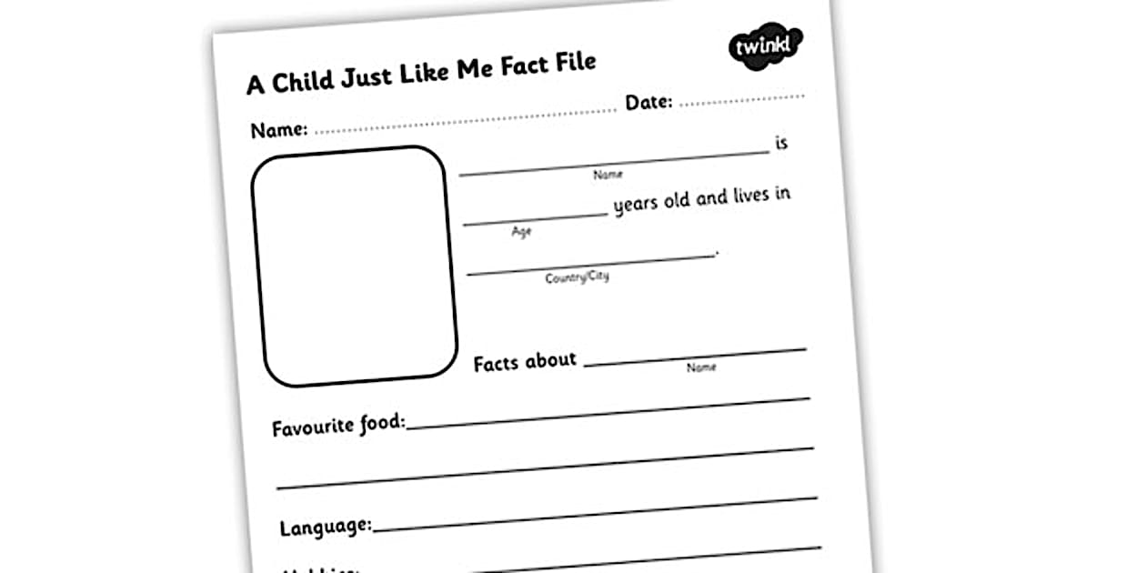 A Child Just Like Me Worksheet (teacher made) - Twinkl
