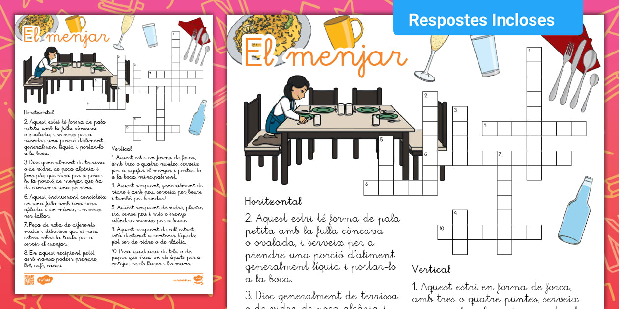 Mots encreauts: El menjar - Català (Teacher-Made) - Twinkl