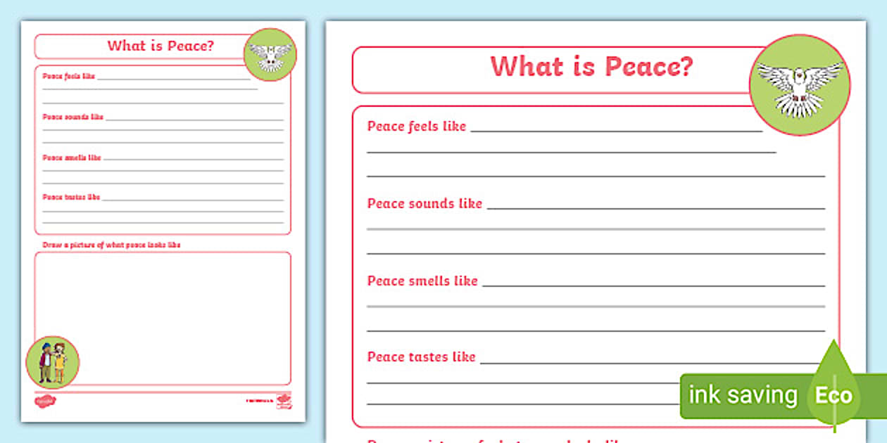 Editable What Is Peace Writing Frame (teacher made) - Twinkl