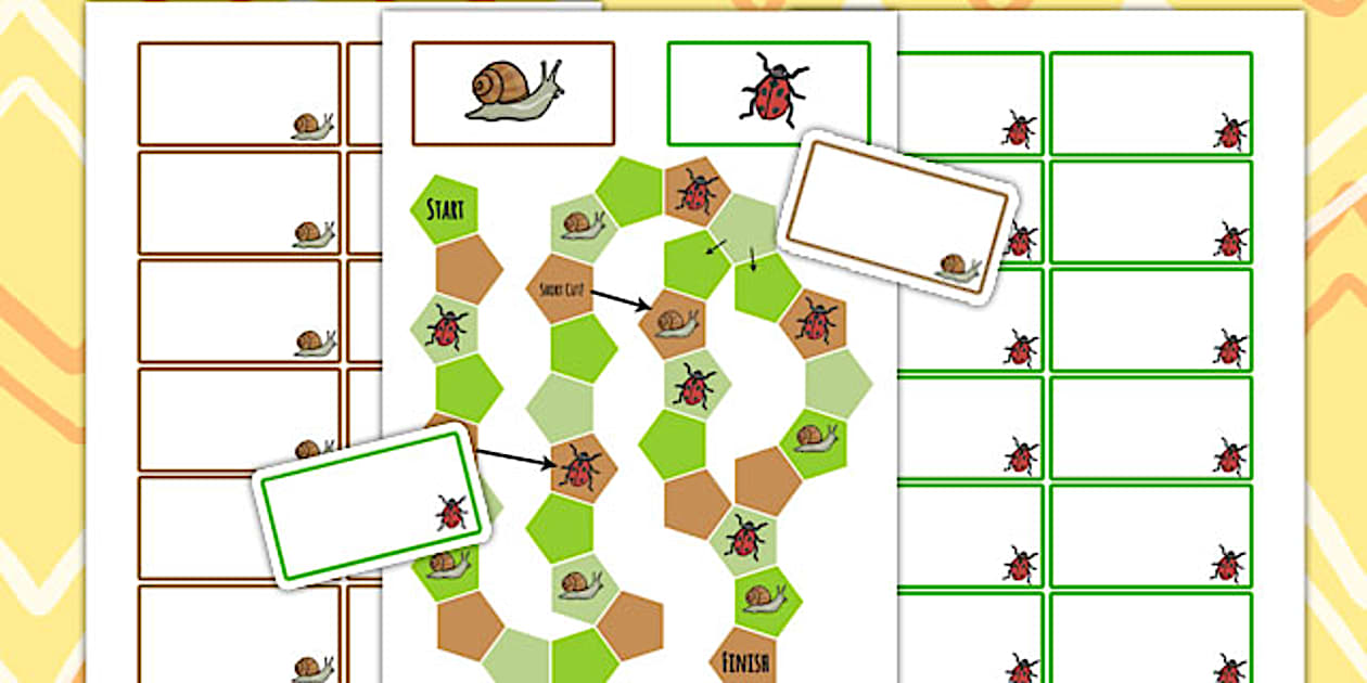 Black and White Minibeast Editable Board Game (teacher made)