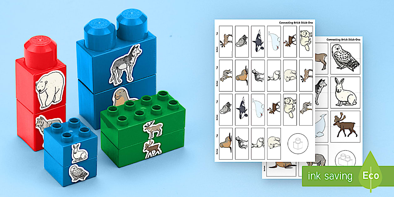 Polar Region Animals Matching Connecting Bricks Game