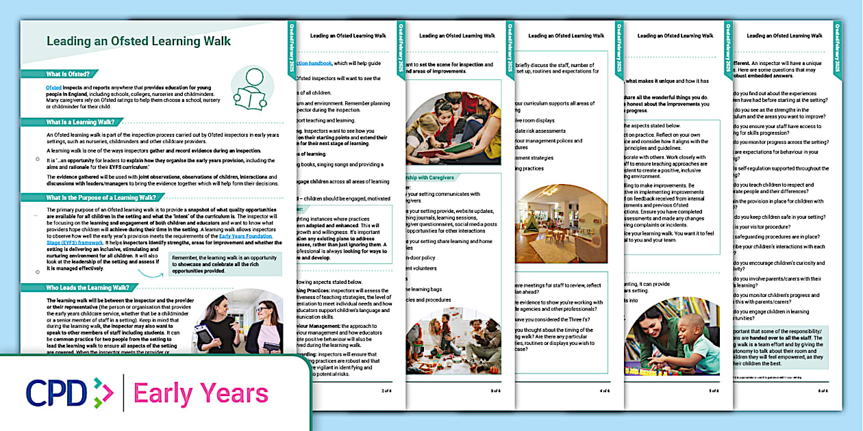 Leading an Ofsted Learning Walk | Handout | CPD - Twinkl
