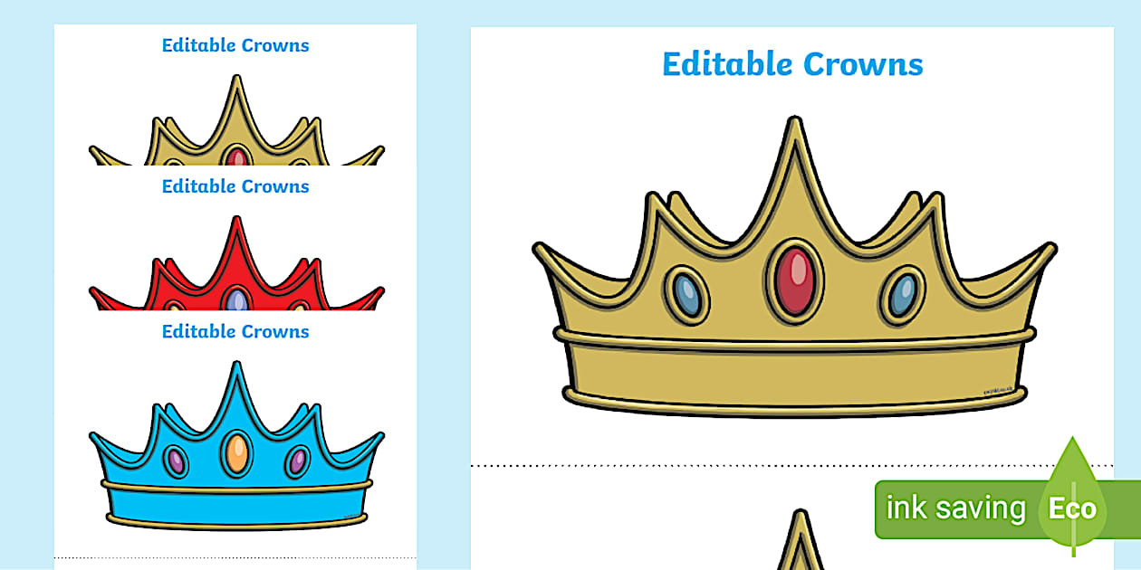👉 Editable Crowns (teacher made) - Twinkl