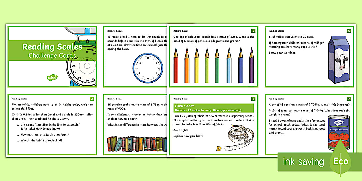 Reading Scales Metric Challenge Cards (Teacher-Made)