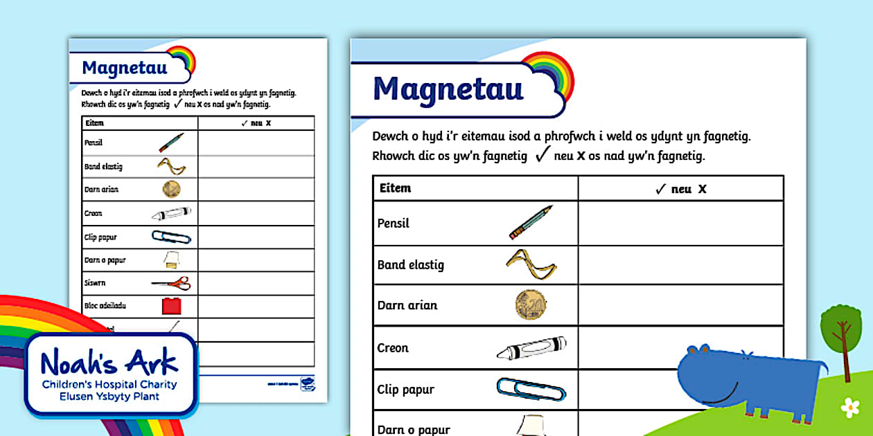 FREE! - Taflen Weithgaredd Magnetau (l'enseignant a fait)
