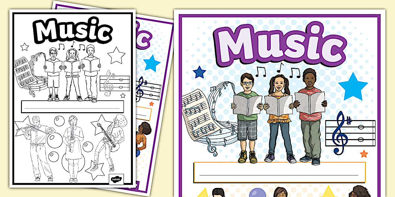 Music Book Cover (teacher made) - Twinkl
