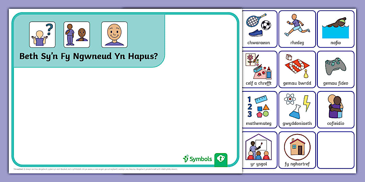 Symbolau Twinkl: Beth Sy'n Fy Ngwneud Yn Hapus?