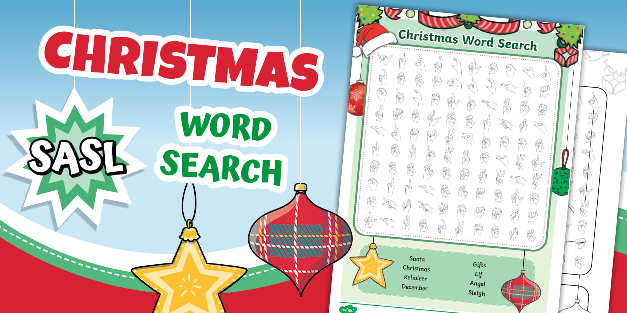 FP - SASL - Christmas Vocabulary - Word Search (CAPS)