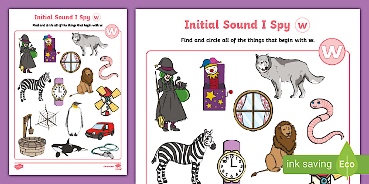 Initial Sounds I Spy Activity: Letter w (teacher made)