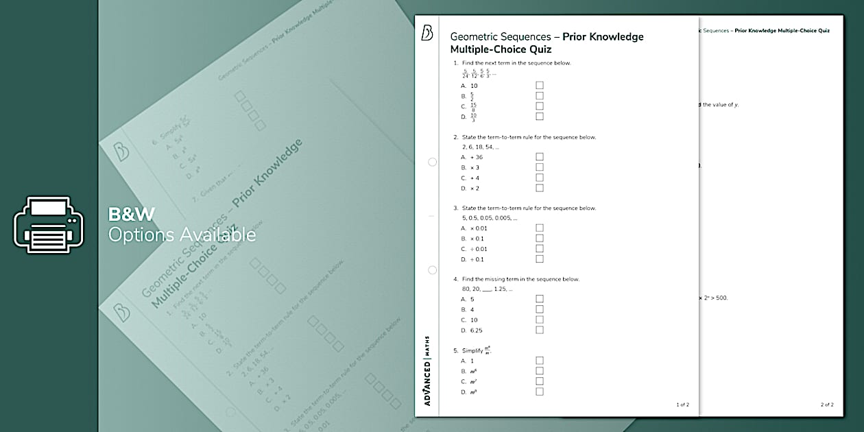 👉 Geometric Sequences Questions and Answers | KS5 Maths