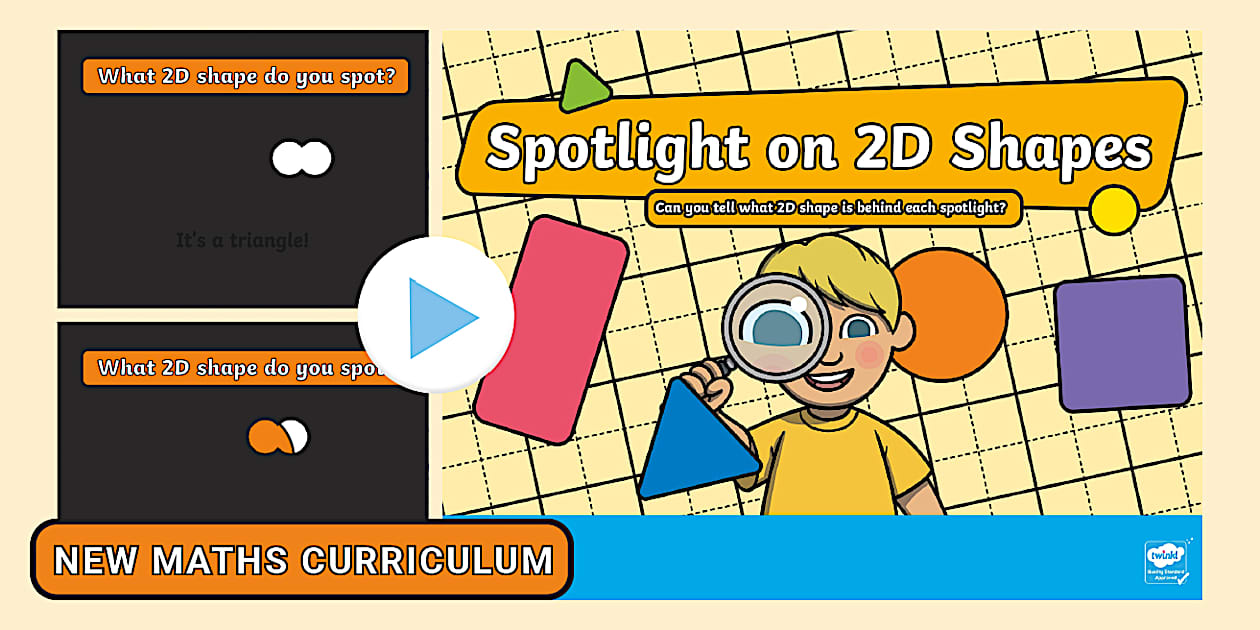 Spotlight on 2D Shapes PowerPoint Game - Twinkl