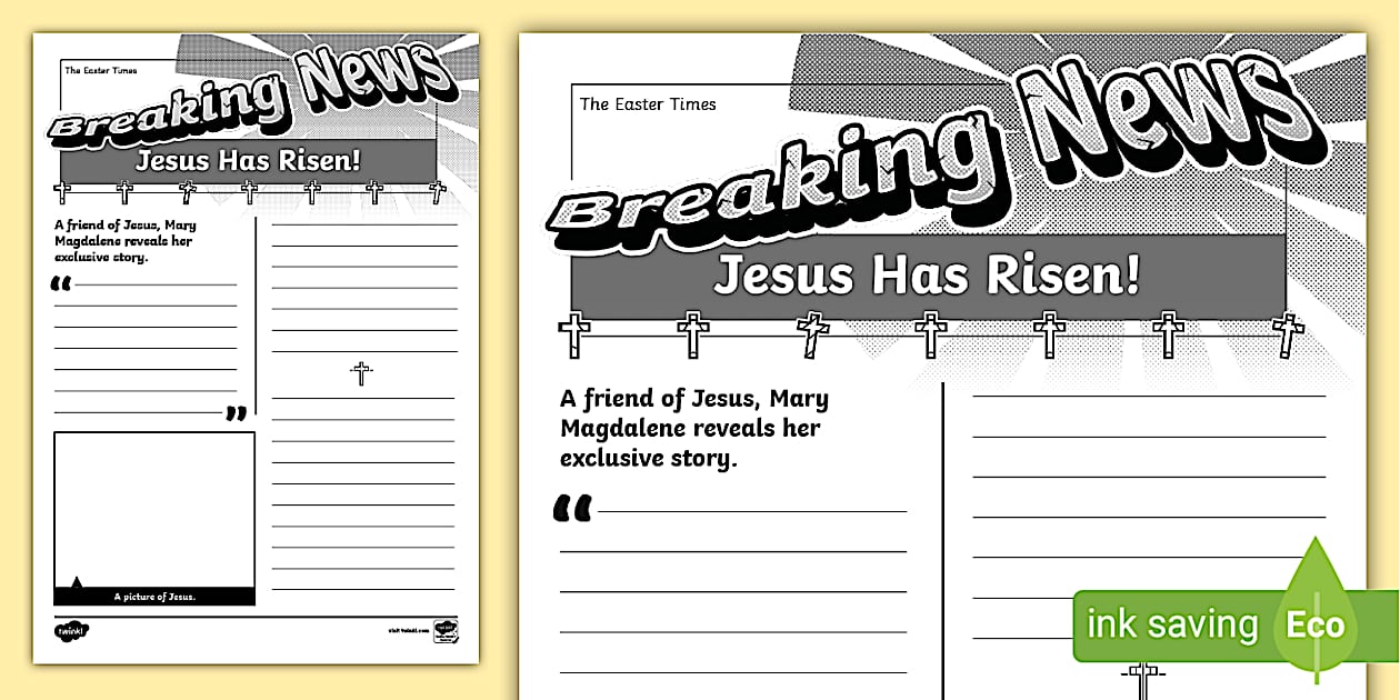 Editable Easter Story Newspaper Writing Template - Twinkl