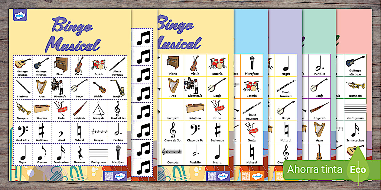 Cartones de bingo musical para imprimir