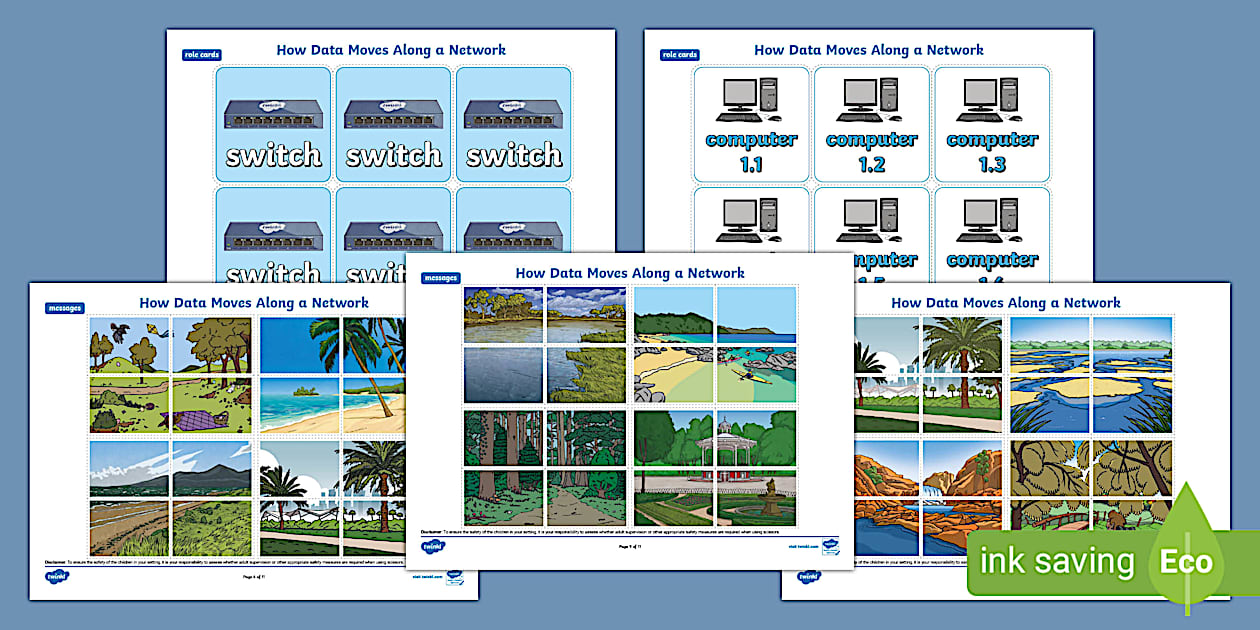 How Data Moves along a Network Activity - Twinkl - KS2