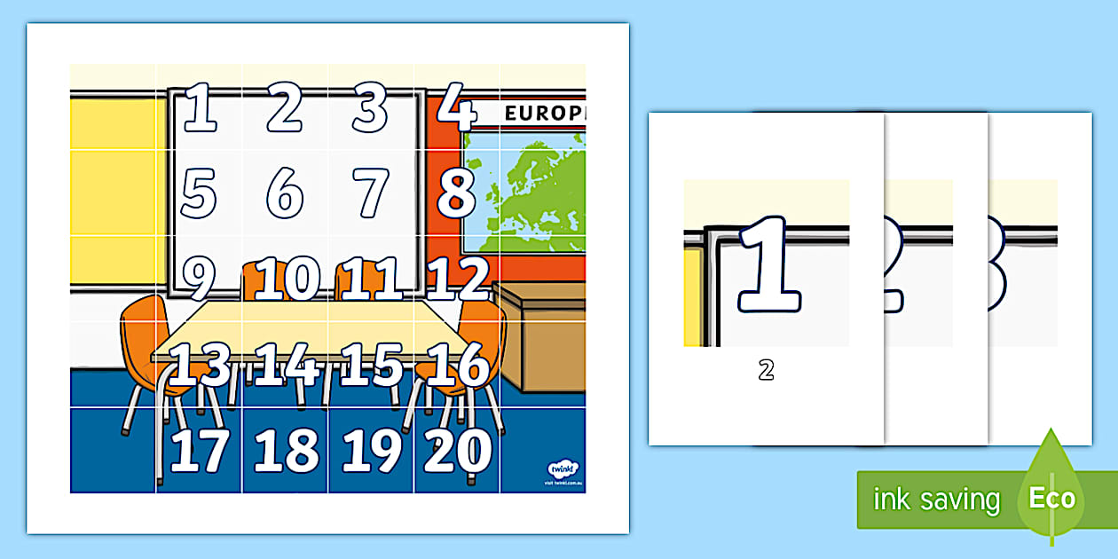 1 - 20 Numbers Mat (Compatible with Bee-Bot) (teacher made)