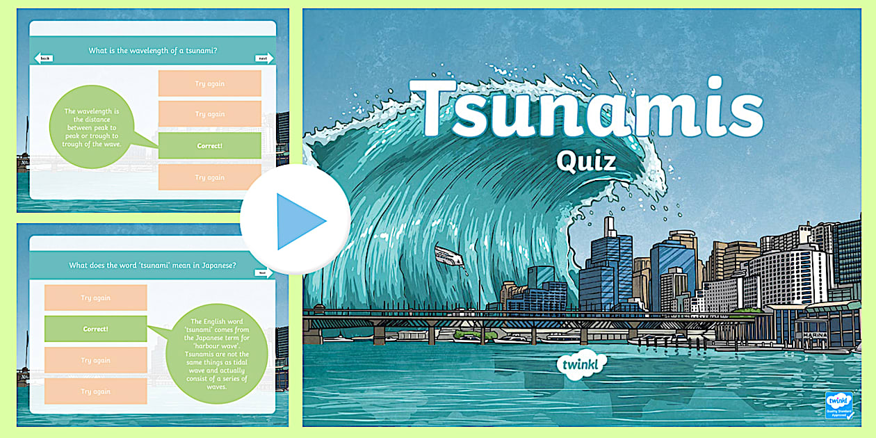 Tsunamis Quiz PowerPoint (teacher made) - Twinkl