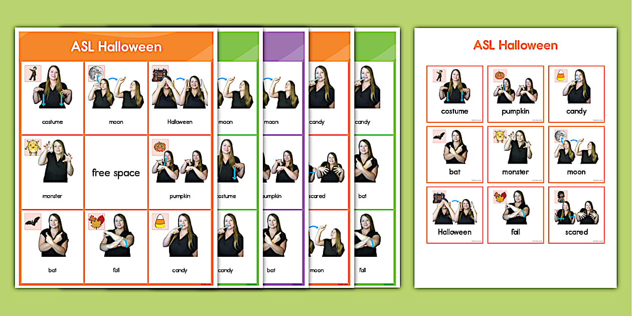 ASL Halloween Bingo (Teacher-Made) - Twinkl