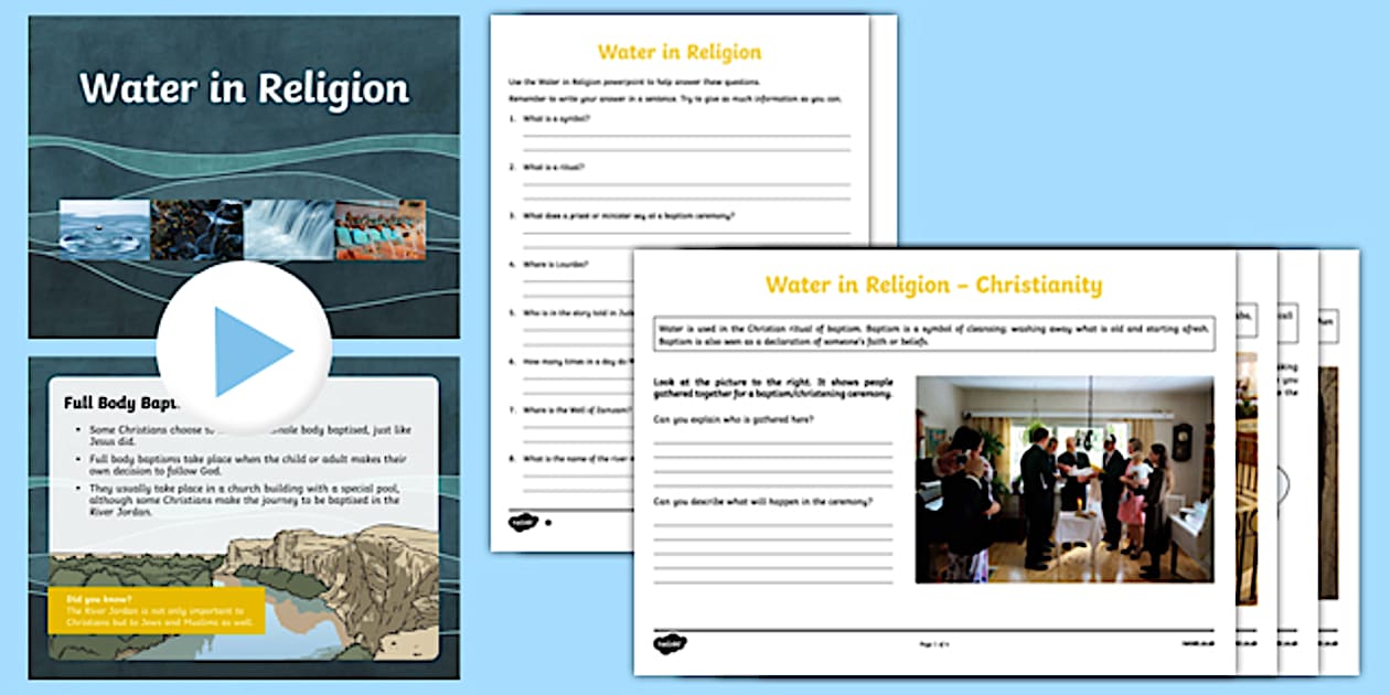Editable Water in Religion Activity Pack - Twinkl