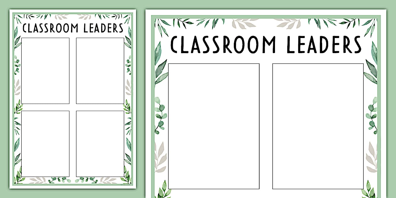 Botanical-Themed Classroom Leaders Display Poster - Twinkl