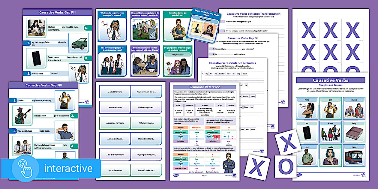 EAL Grammar Support Pack - Causative Verbs - Older Learners
