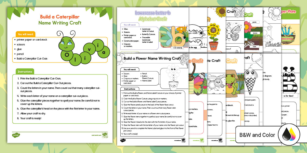 Spring Craft Activity Pack for PK-K (teacher made) - Twinkl