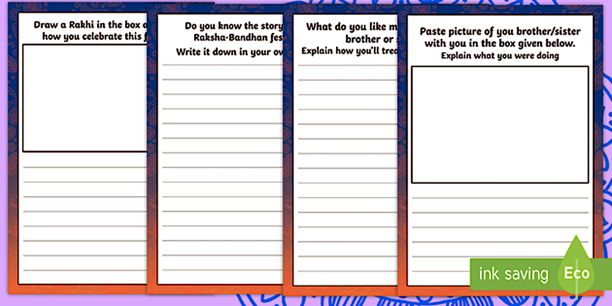 Raksha Bandhan Essay Template - Rakhi - Primary Resources