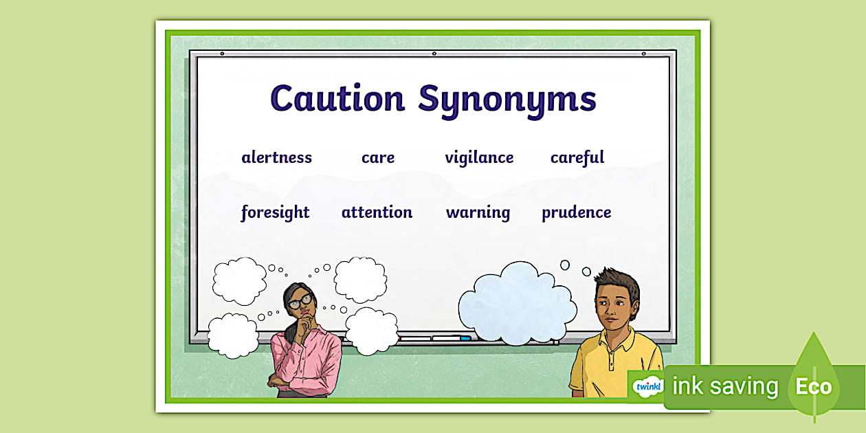 Caution Synonyms Word Mat (Teacher-Made) - Twinkl