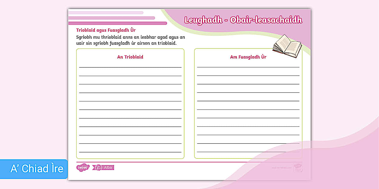 Trioblaid agus Fuasgladh Duilleag-obrach (Teacher-Made)