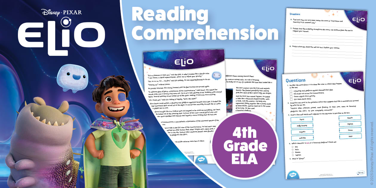 Elio: Fourth Grade Reading Comprehension Worksheet