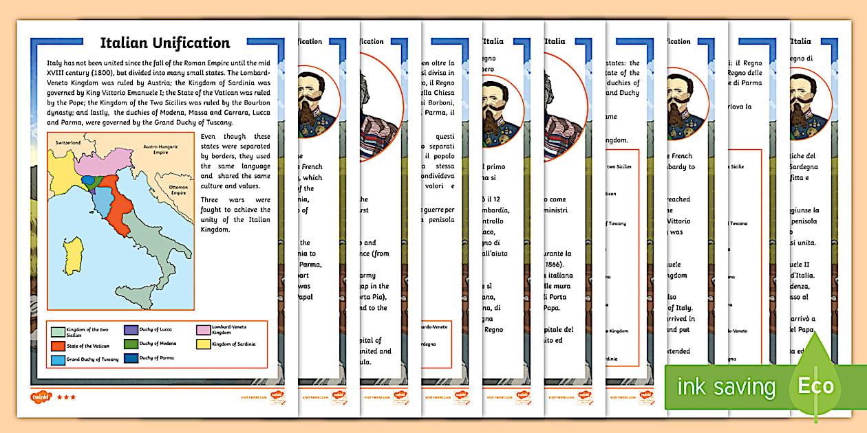 Lower Ability The Italian Unification Differentiated Fact File English ...