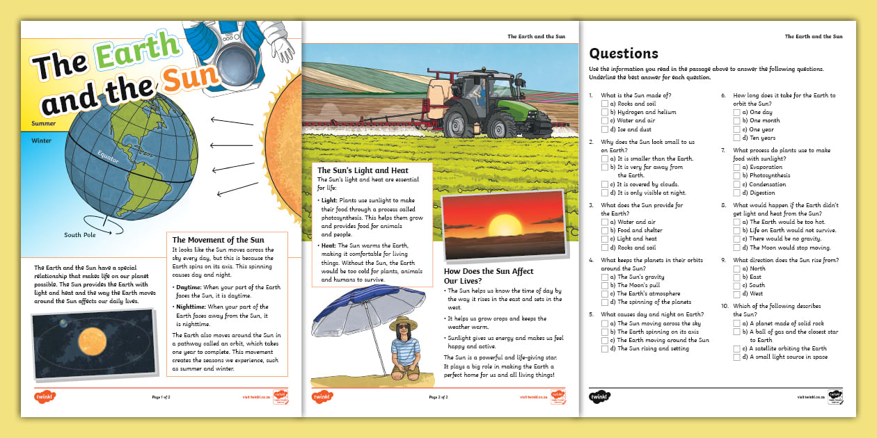 The Earth and the Sun (teacher made) - Twinkl