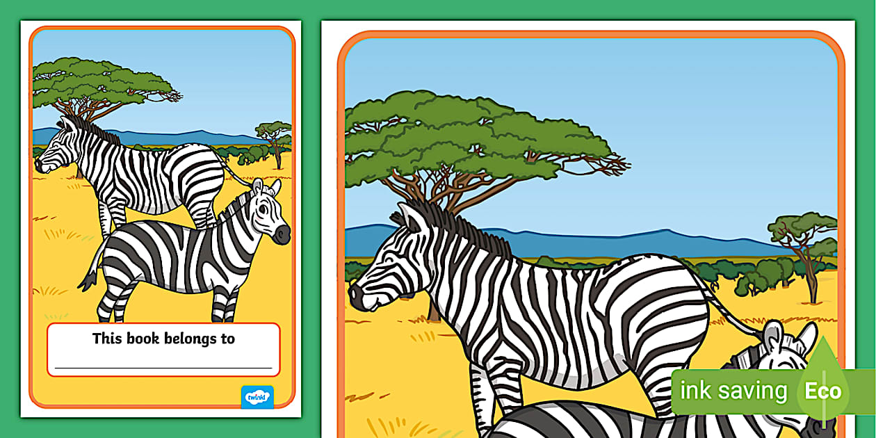 A colourful Zebra Book Cover | Twinkl | KS1 | Stationery
