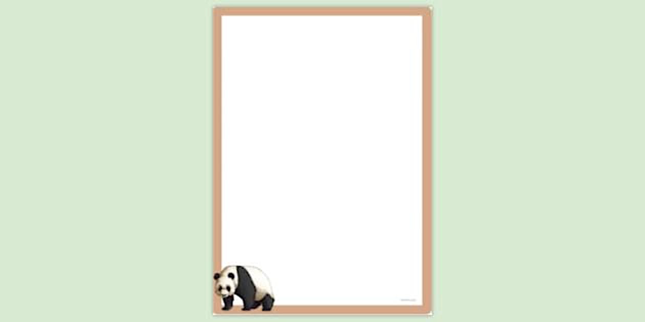 Simple Blank Realistic Panda Page Border | Page Borders